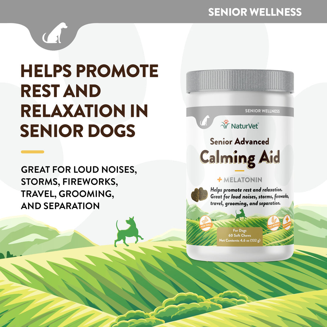 NaturVet Senior Advanced Calming Aid Dog Soft Chews for Dogs - Tucson ...