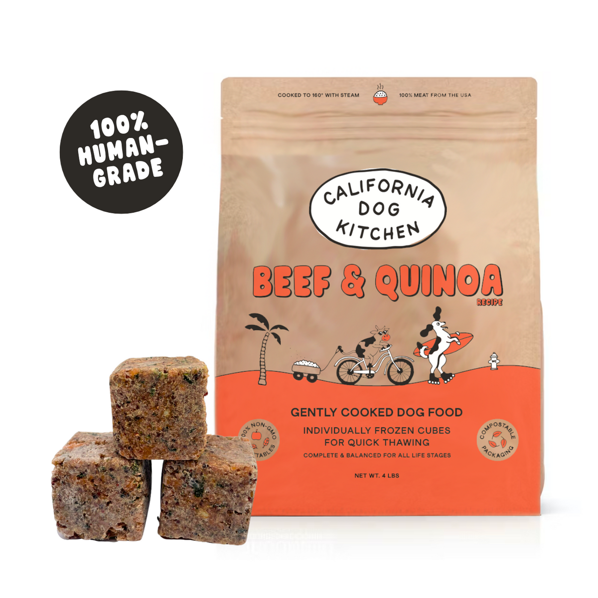 California Dog Kitchen Gently Cooked Beef & Quinoa Recipe Frozen Dog ...